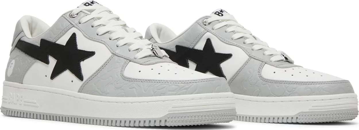 Bapesta Low M2 White Grey - SCheap Sneaker Store, Buy Nike Dunk, Air ...